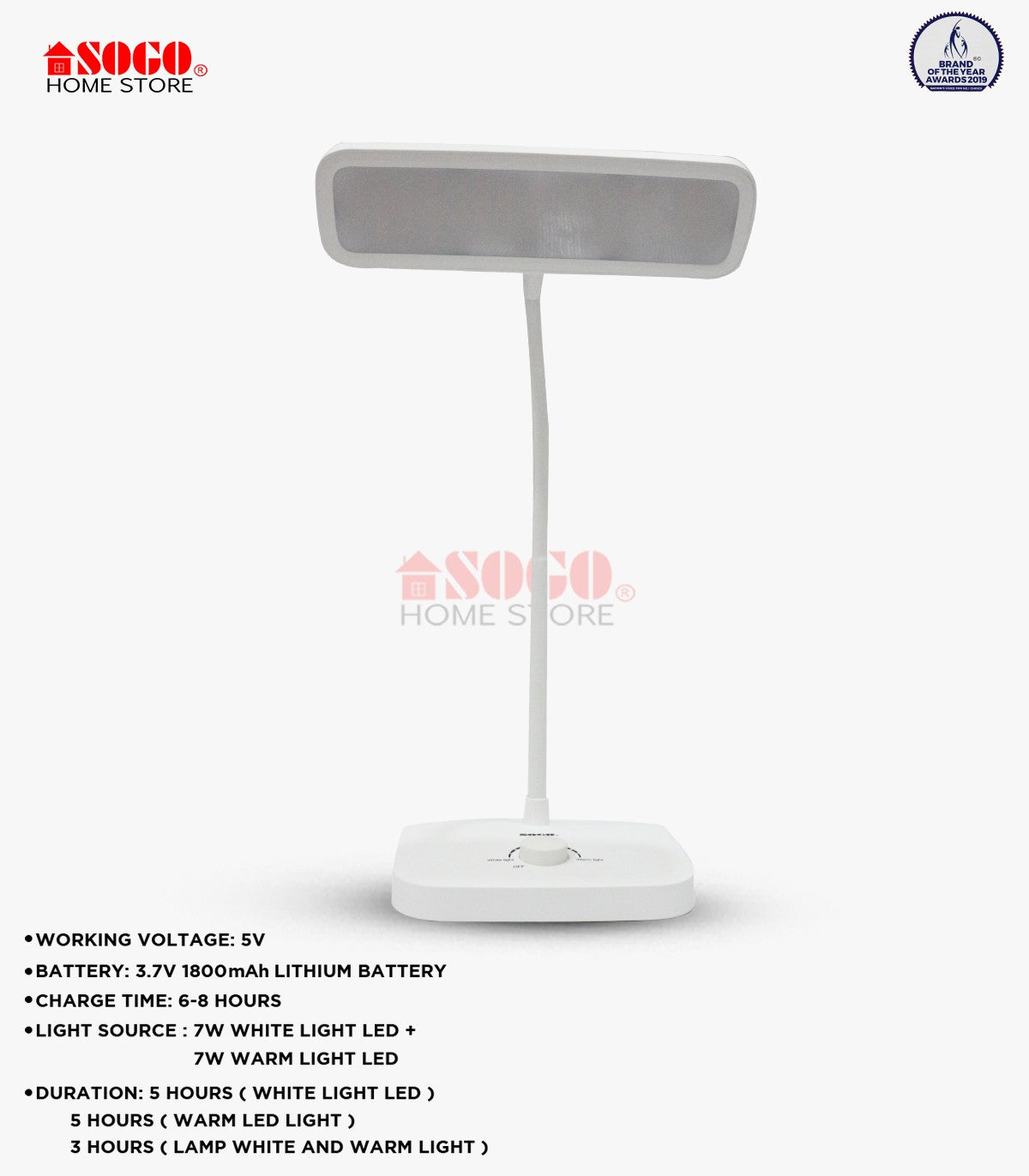Sogo Rechargeable Table/Desk Lamp (JPN-1307) – Sogo Home Store