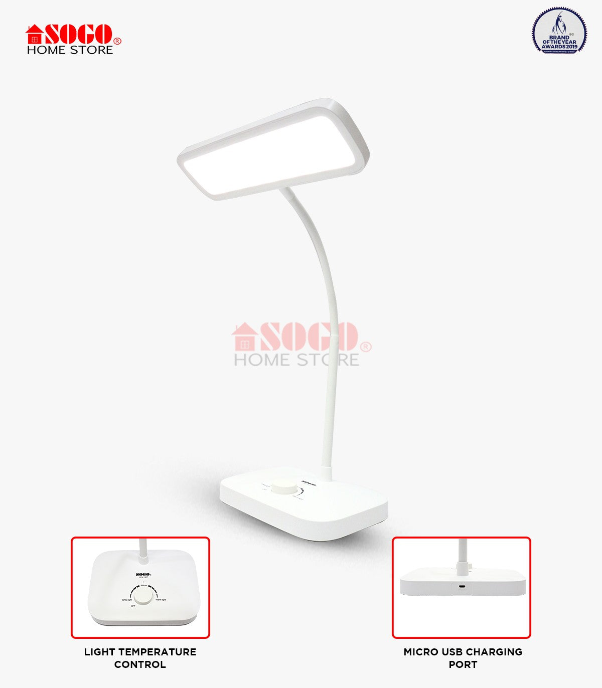 Sogo Rechargeable Table/Desk Lamp (JPN-1307) – Sogo Home Store